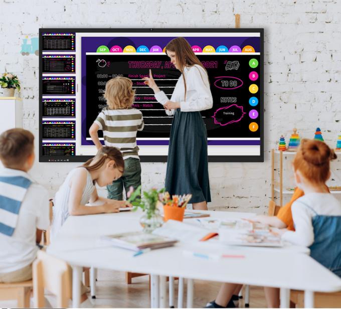 86 Inch 4k Interactive Touch Screen Whiteboard English Teaching Board